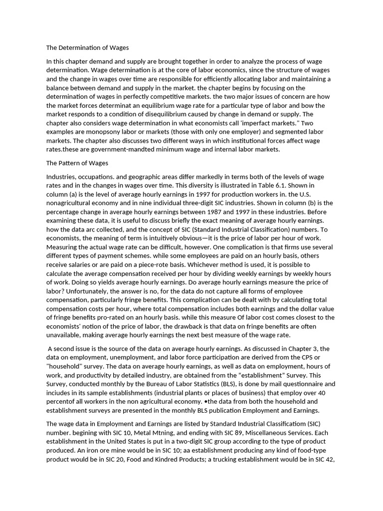 Wage Determination in Perfect Competition | PDF | Labour Economics ...