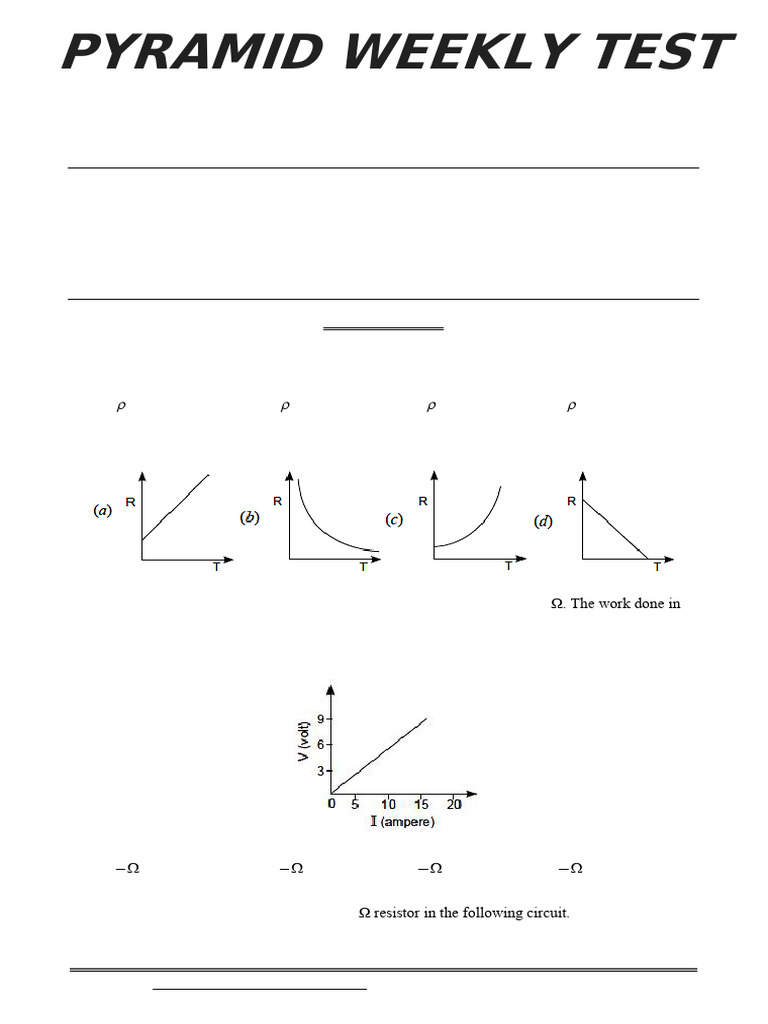 Science Class X Chapter 11 Electricity Practice Paper 07 2024 2 | PDF ...