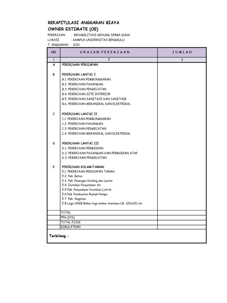 SPESIFIKASI GSG | PDF
