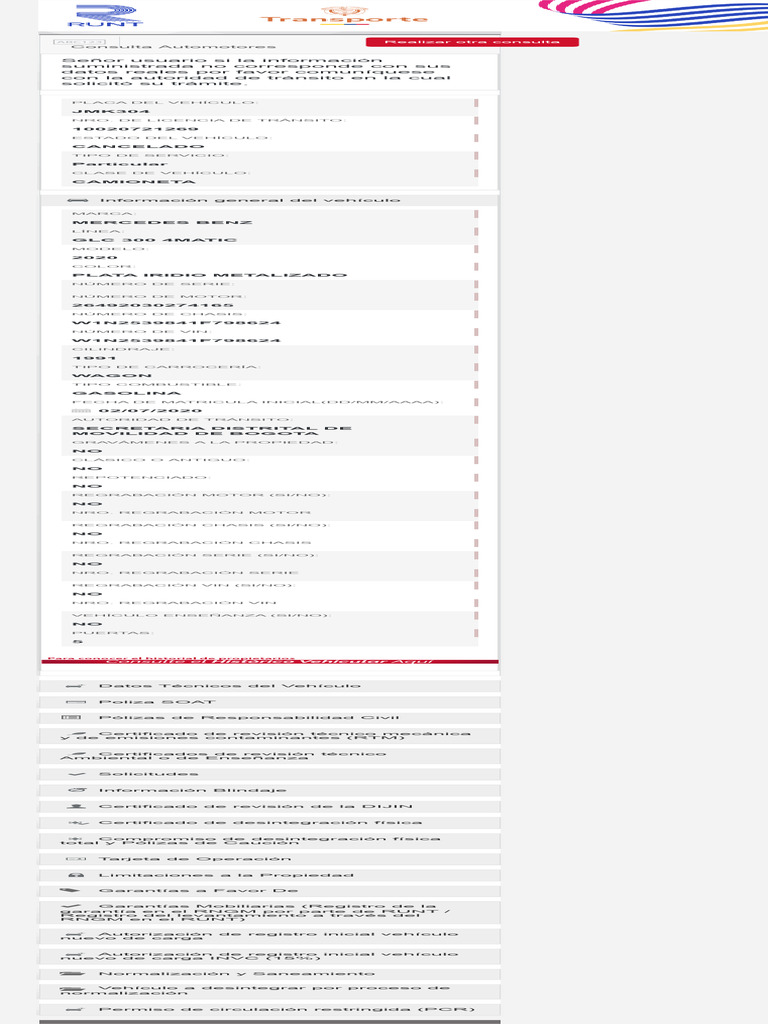 Consulta Ciudadano - RUNT | PDF