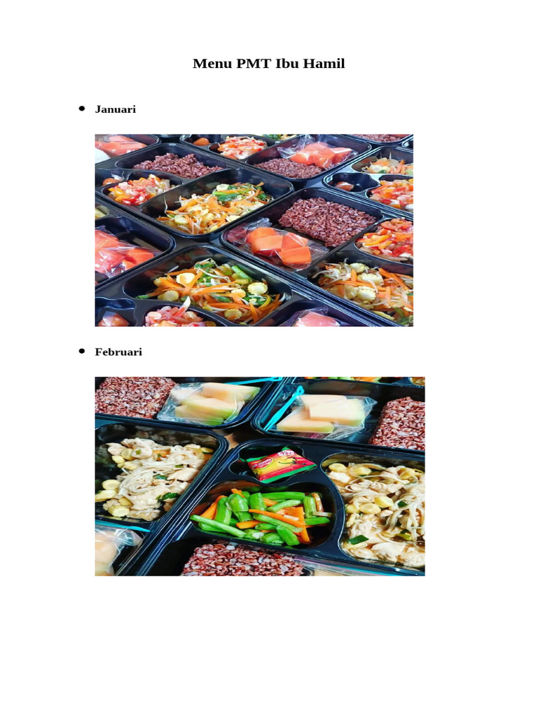 Menu PMT Ibu Hamil | PDF