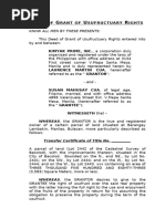 Sample Deed of Usufruct Over A Real Property | PDF | Deed | Land Lot