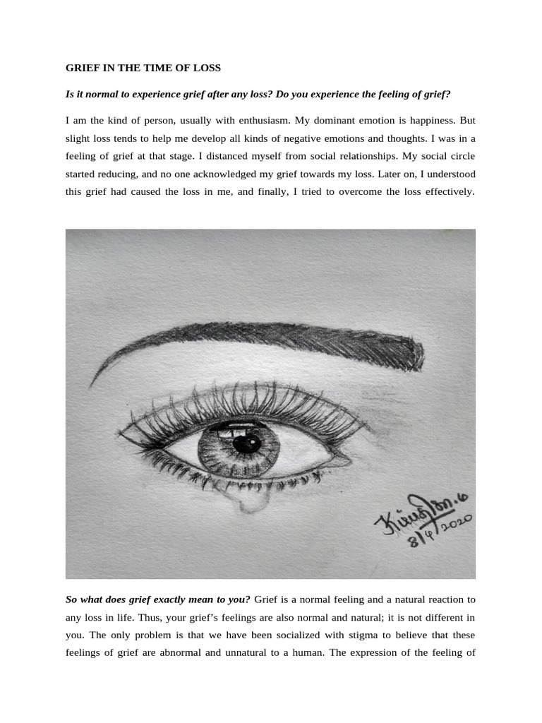 Grief in The Time of Loss | PDF | Grief | Feeling