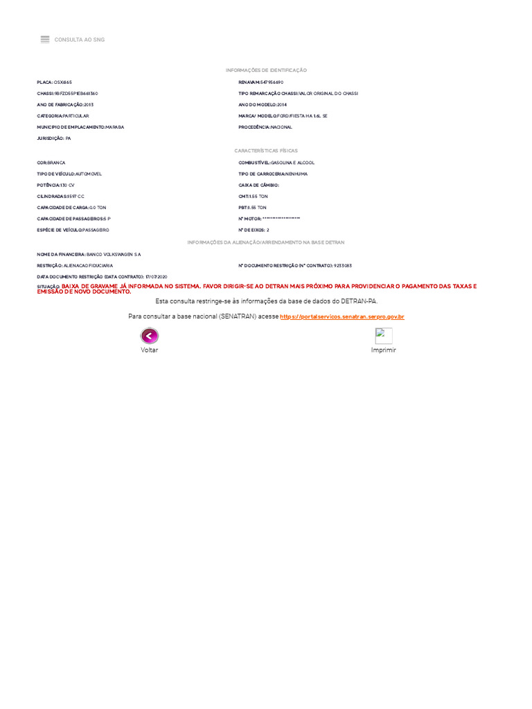 Consulta Ao SNG | PDF