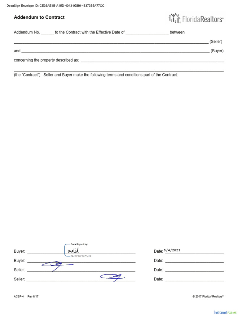 Addendum To FARBAR Contract For Sale and Purchase (ACSP-4) 3 | PDF