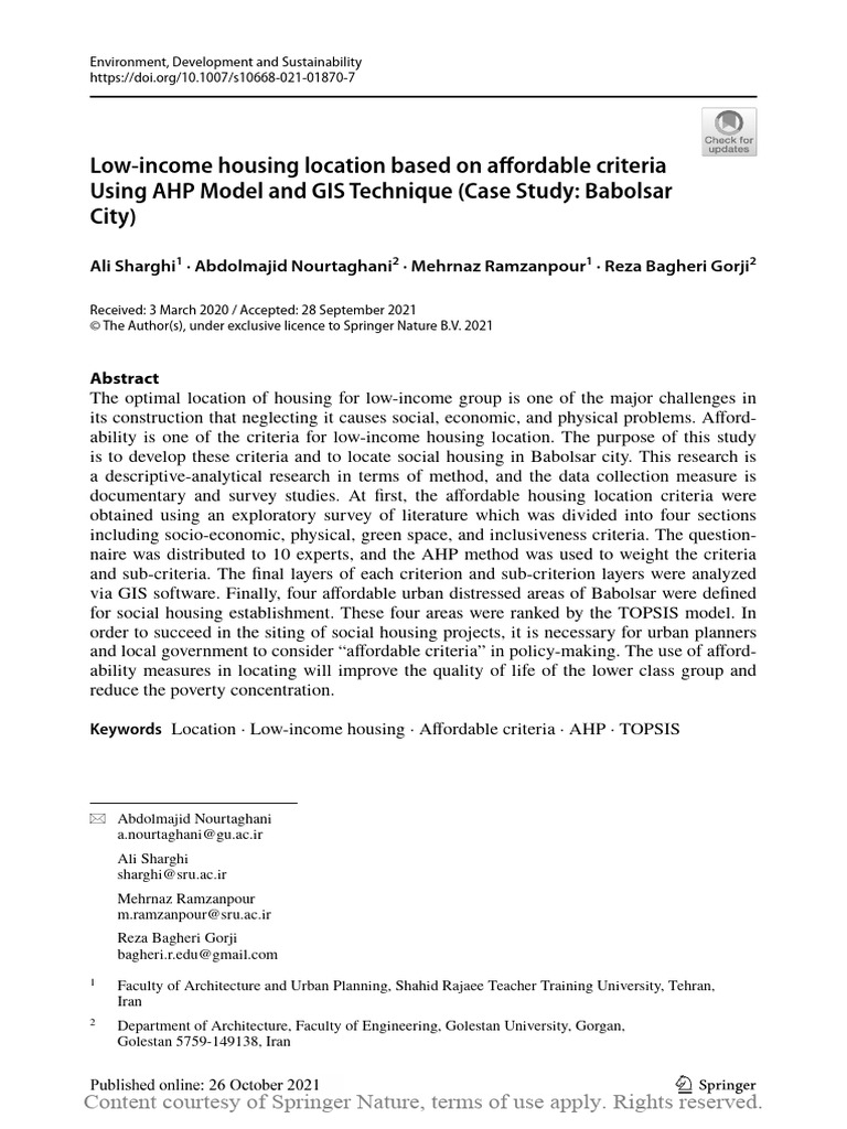 Low Income Housing Location Based On Aff | PDF | Cost Of Living | Poverty