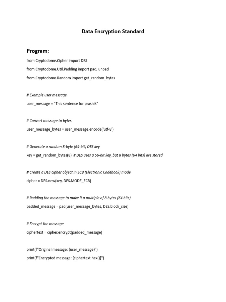 Data Encryption Standard | PDF