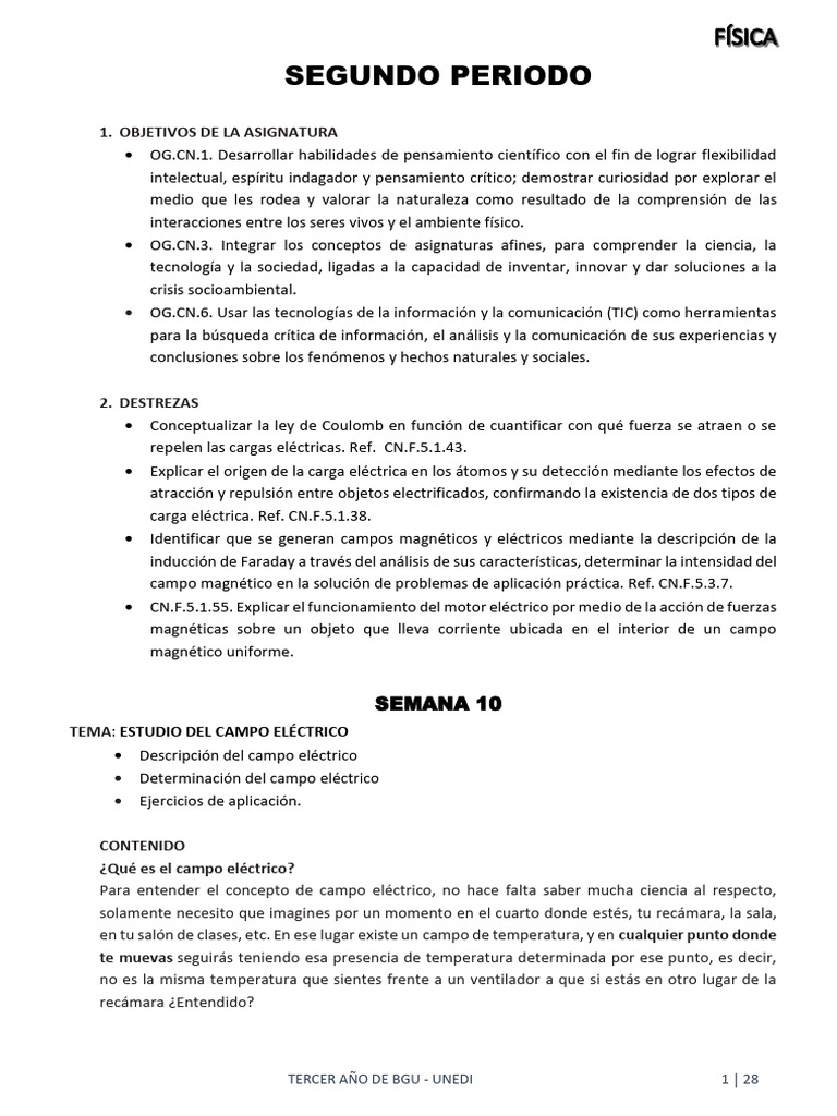 Guia Física Tercero Bgu - 2P - 24 - 25 | PDF | Imán | Campo magnético