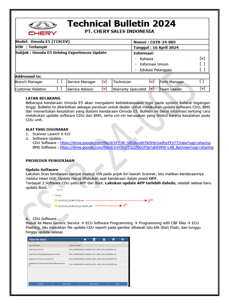 Omoda E5 Driving Experiences Update CDU & BCM | PDF