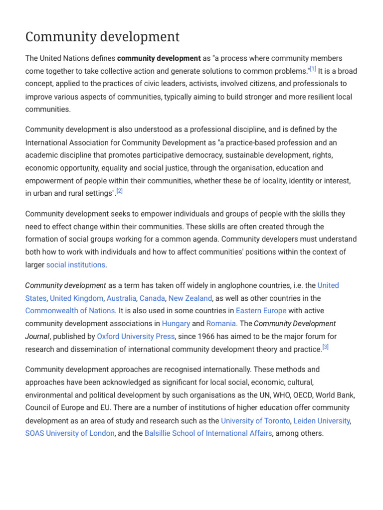 Community Development - Wikipedia | PDF | Community Development