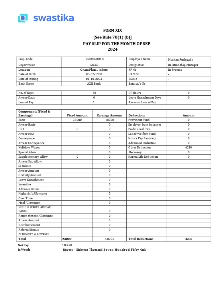 Employee Pay Slip Summary 2024 | PDF | Tax Deduction | Employment