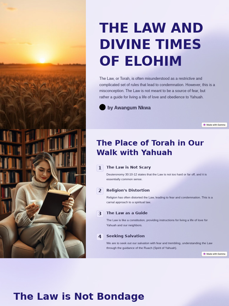 The Law and Divine Times of Elohim | PDF | Jewish Holidays | Sukkot