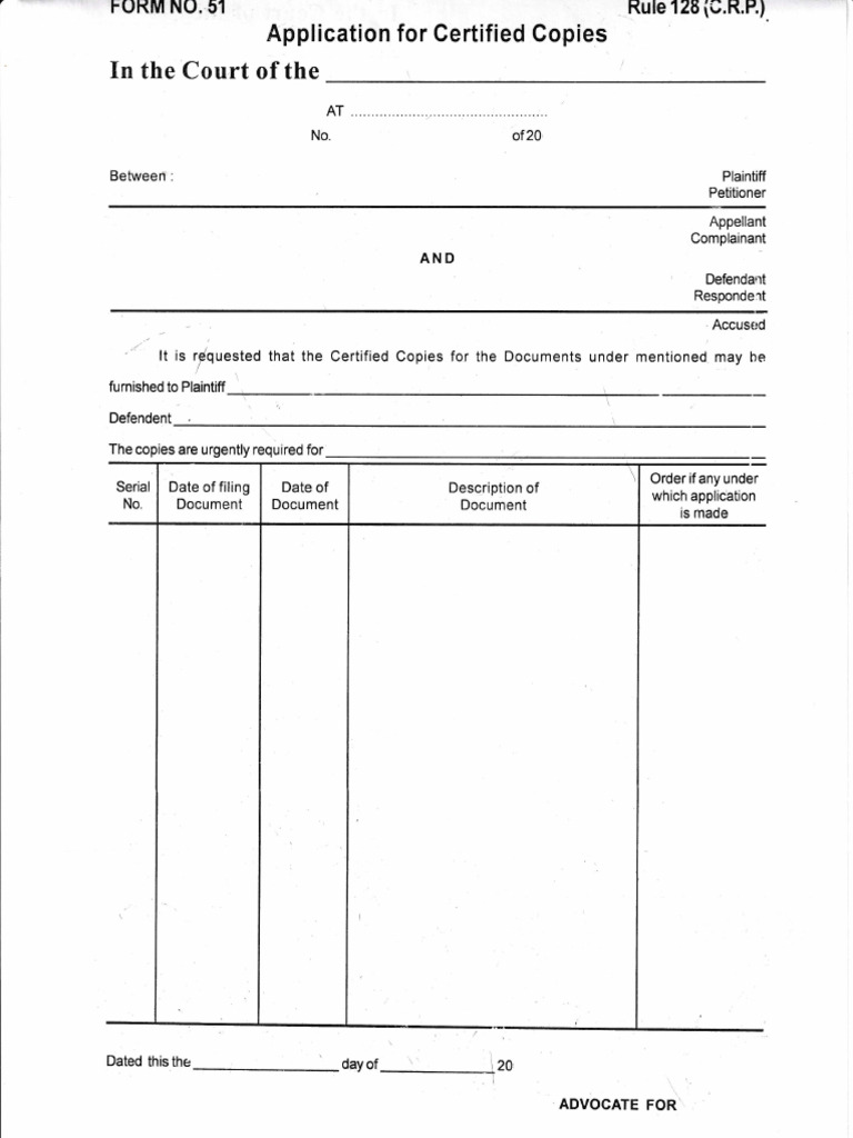 Application for Certified Document Copies | PDF | Plaintiff | Public Law