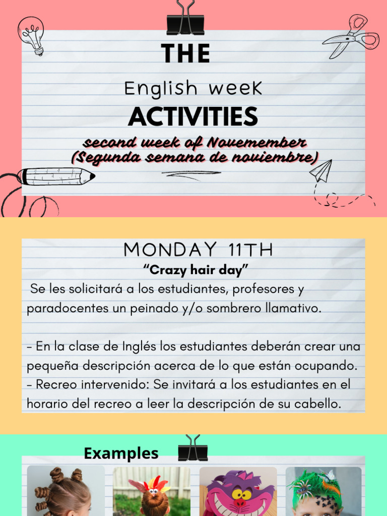 The English Week Activities 2024 | PDF