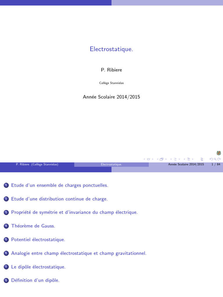 Distribution volumique en électrostatique | PDF | Électrostatique ...