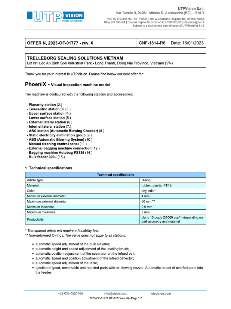 Technical Specifications | PDF