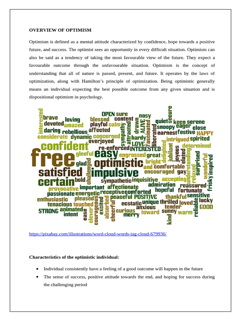 Overview of optimism | PDF | Optimism | Psychological Schools