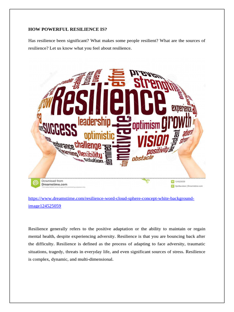 Understanding the Power of Resilience | PDF | Psychological Resilience ...