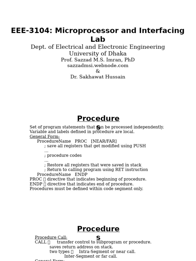 Lecture #02, Microprocessor Lab 2 | PDF | Macro (Computer Science ... Lecture #02, Microprocessor Lab 2 | PDF | Macro (Computer Science ...