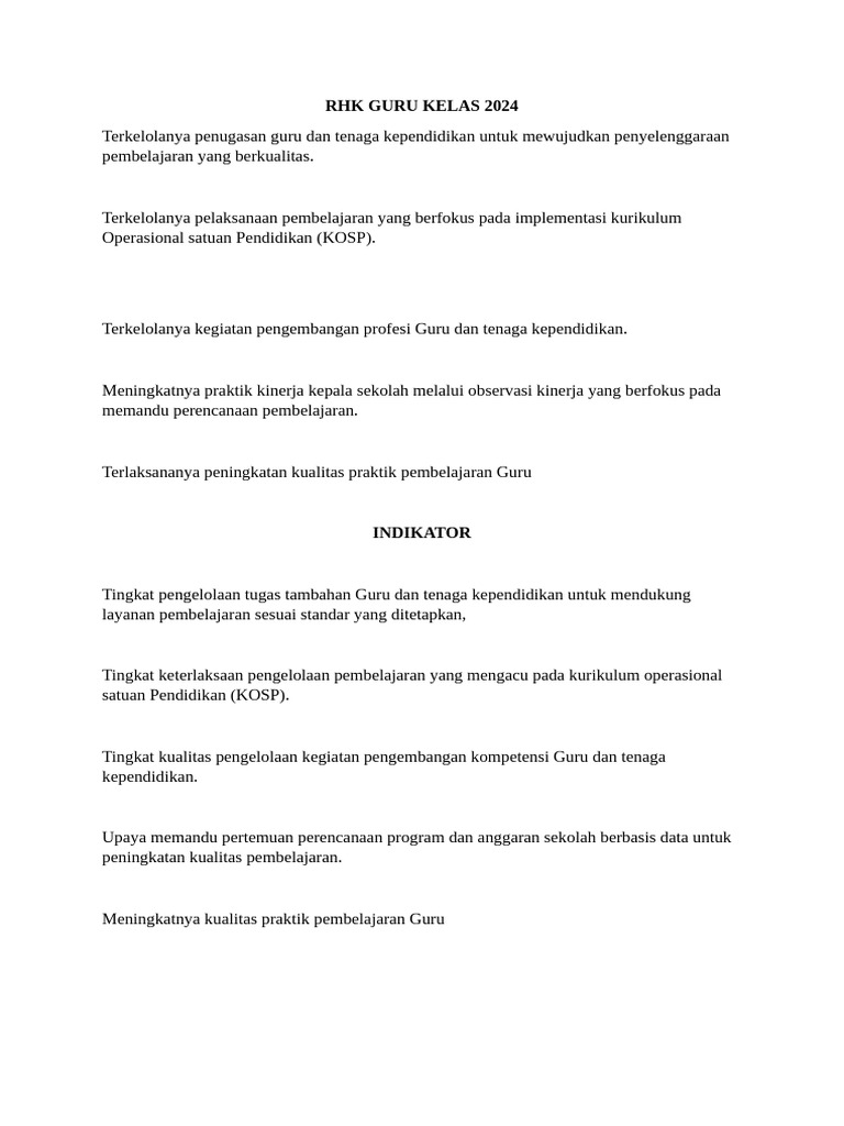 RHK Guru Kelas 2024 | PDF
