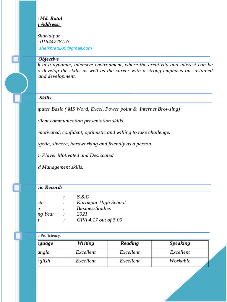 Ratul Sheikh CV | PDF
