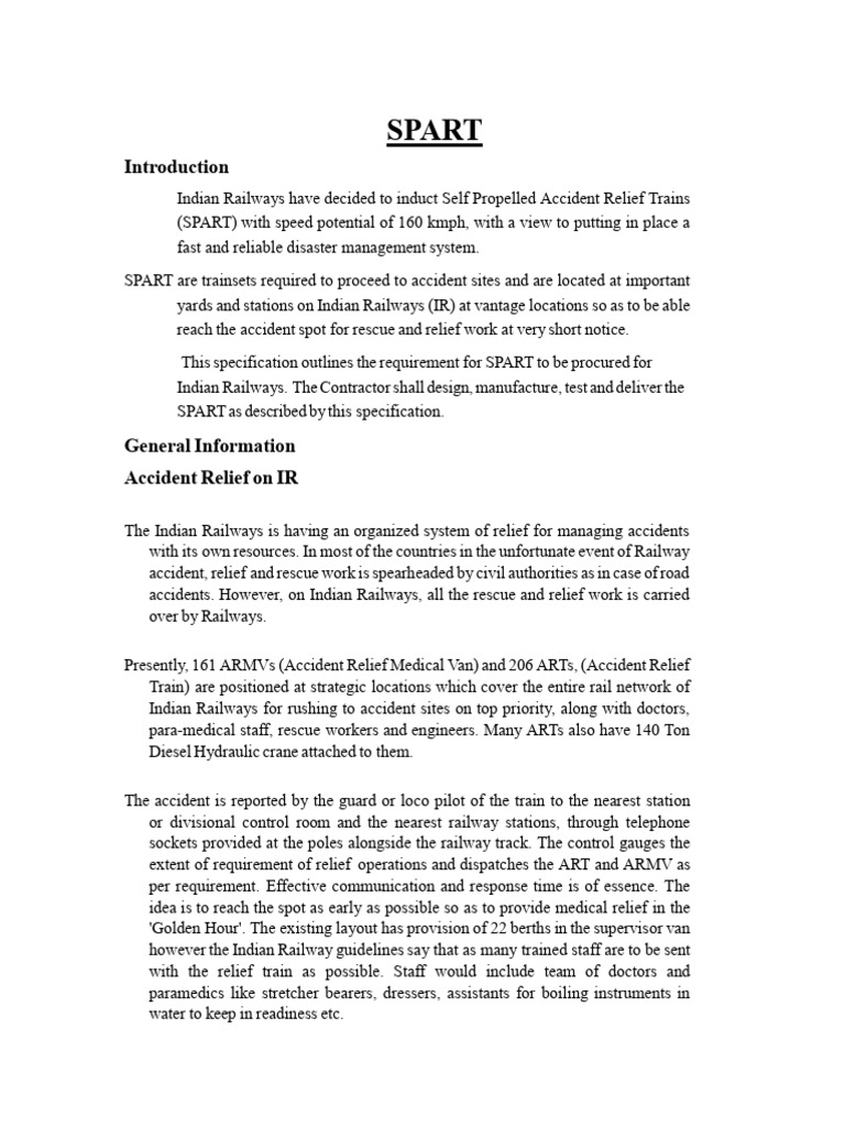 SPART | PDF | Specification (Technical Standard) | Train