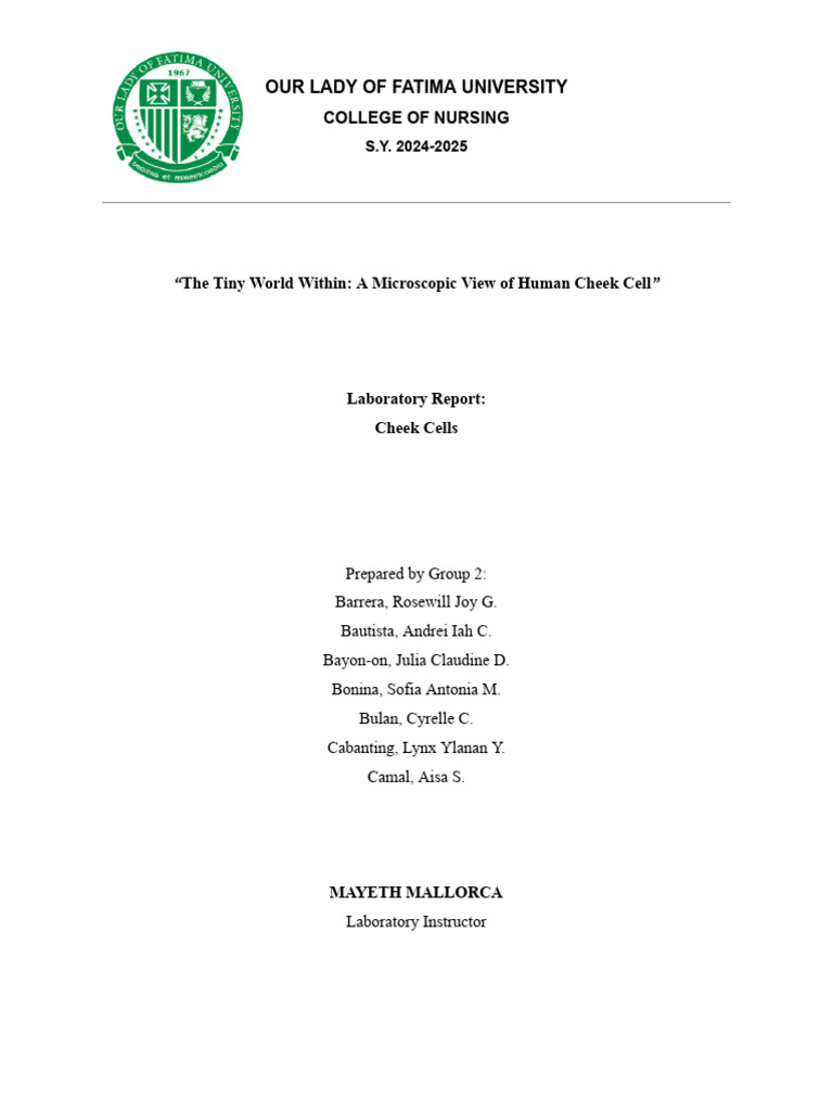 Cheek Cell Observation Lab Report | PDF | Staining | Cell (Biology)