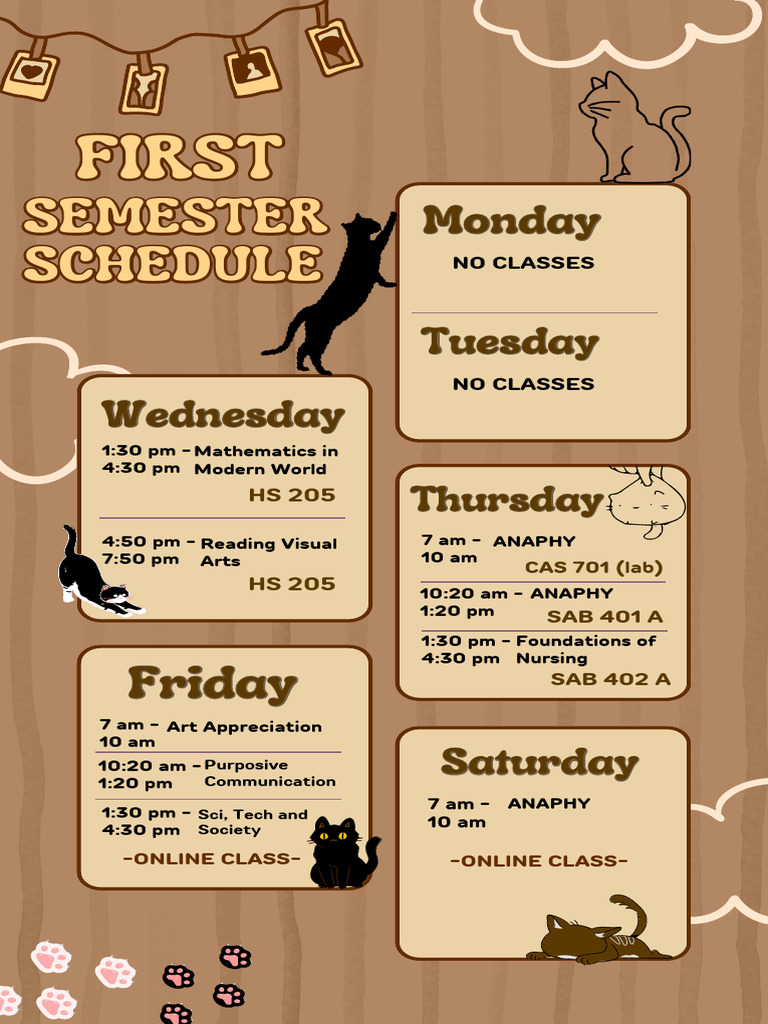 Semester Class Schedule Overview | PDF
