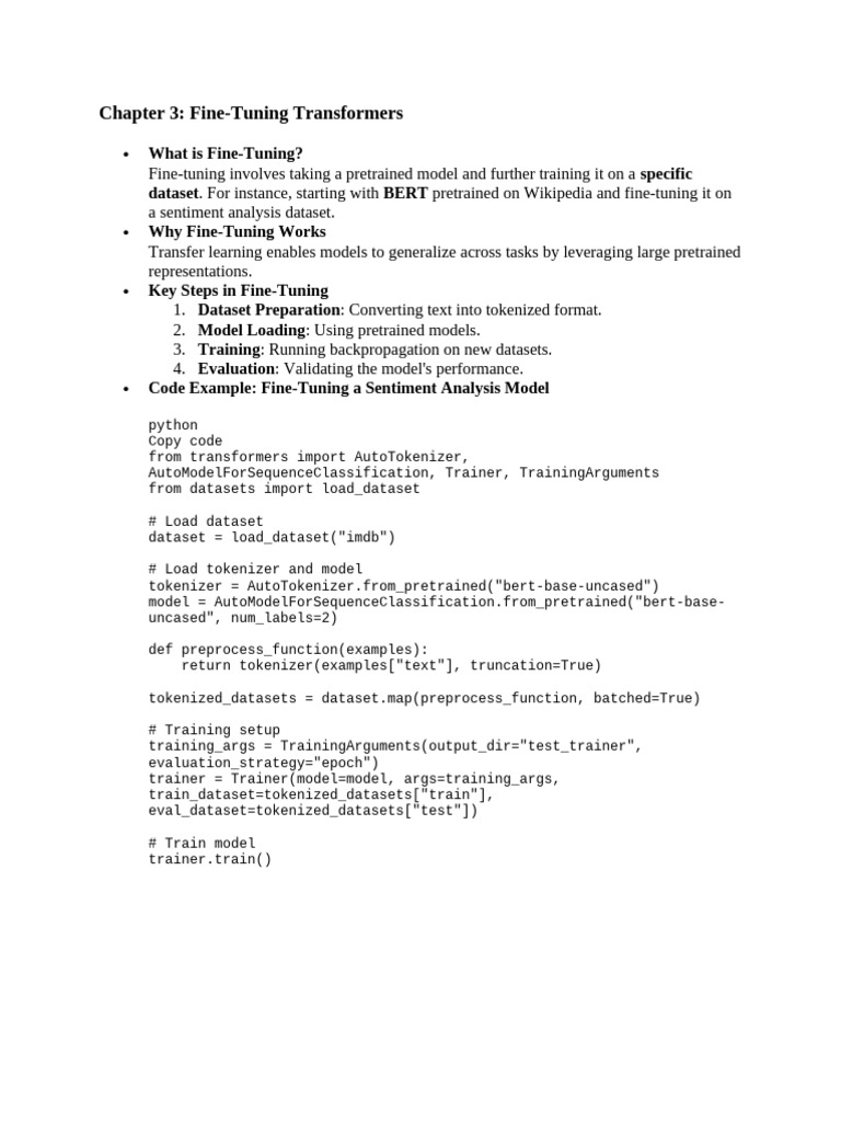 Chapter 3: Fine-Tuning Transformers: What Is Fine-Tuning? Specific ...