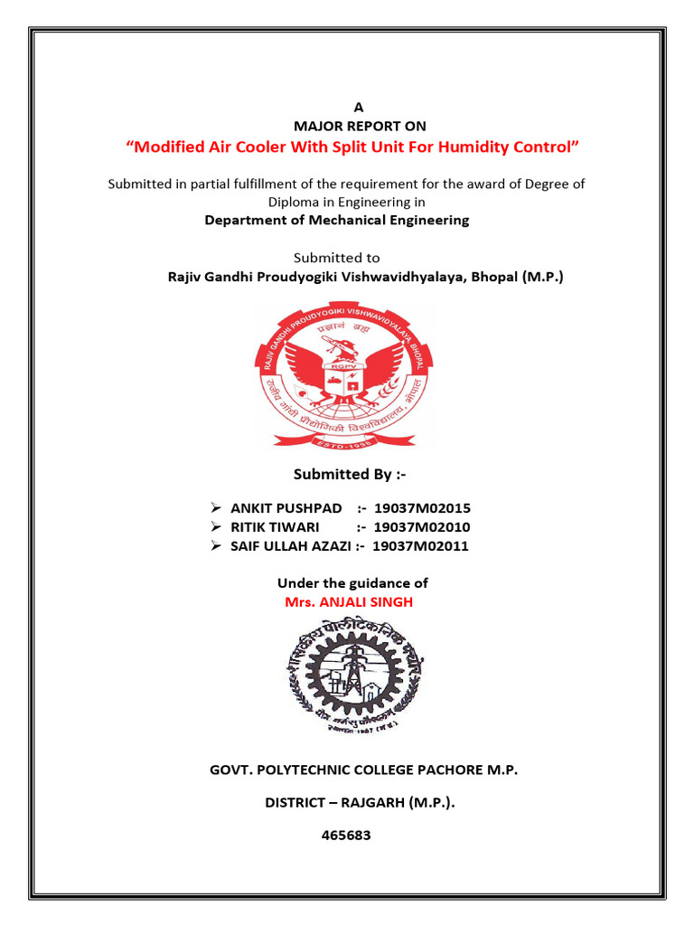 FINAL PORJECT ACS (1) | PDF | Air Conditioning | Humidity