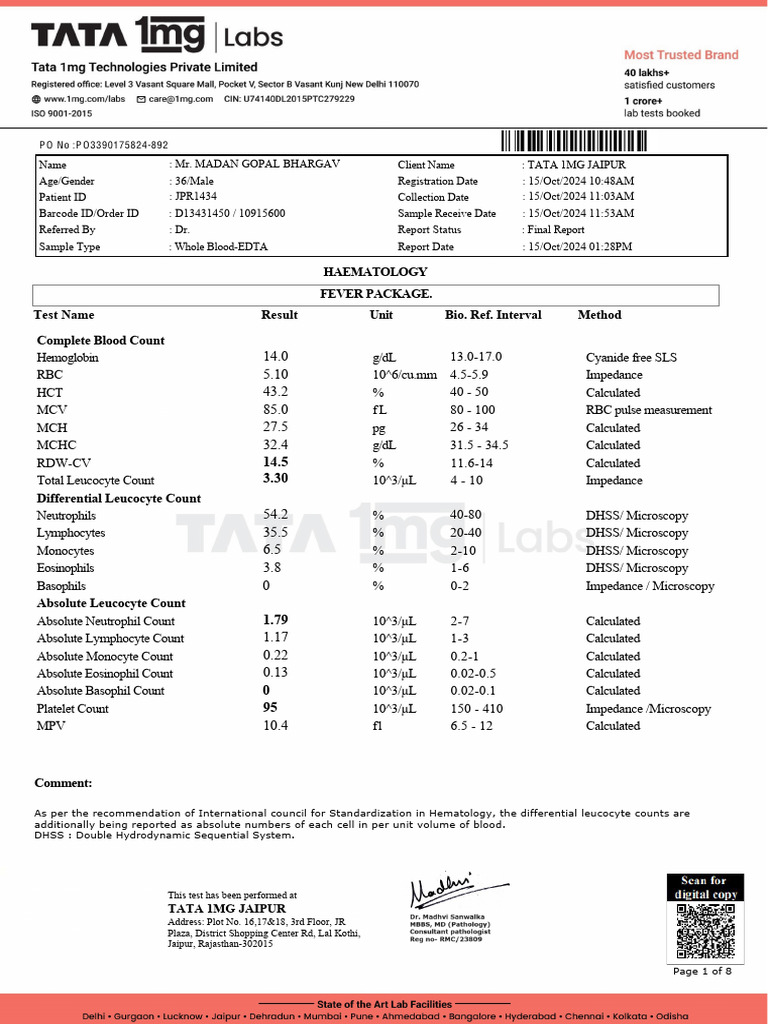 Tata medical report | PDF | Alanine Transaminase | Medicine