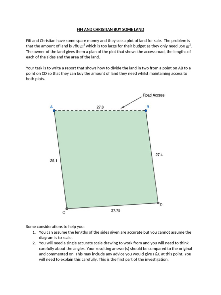 Land Division Plan for Fifi and Christian | PDF