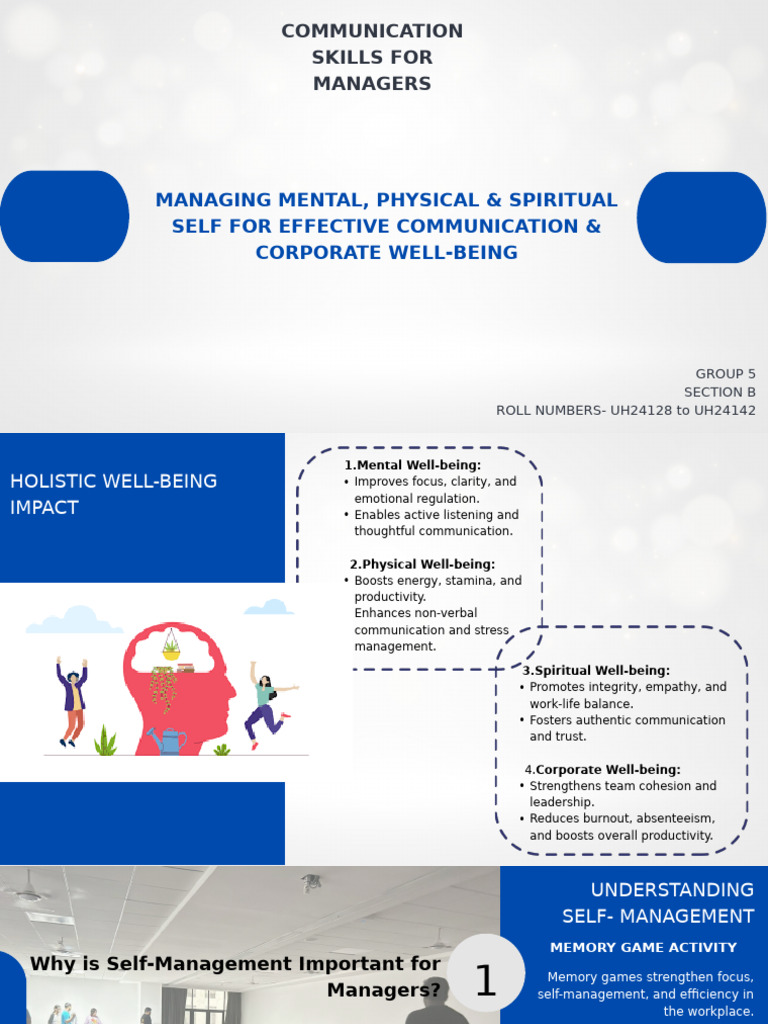 Holistic Self-Management for Managers | PDF | Communication | Leadership