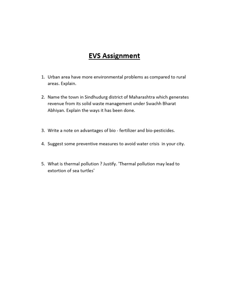 Evs Assignment | PDF