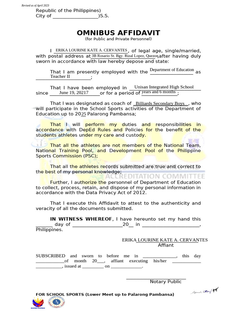 Updated Omnibus Affidavit | PDF | Affidavit | Government