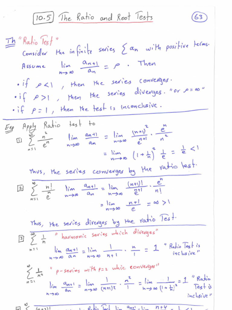 10.5 The Ratio and Root Tests | PDF