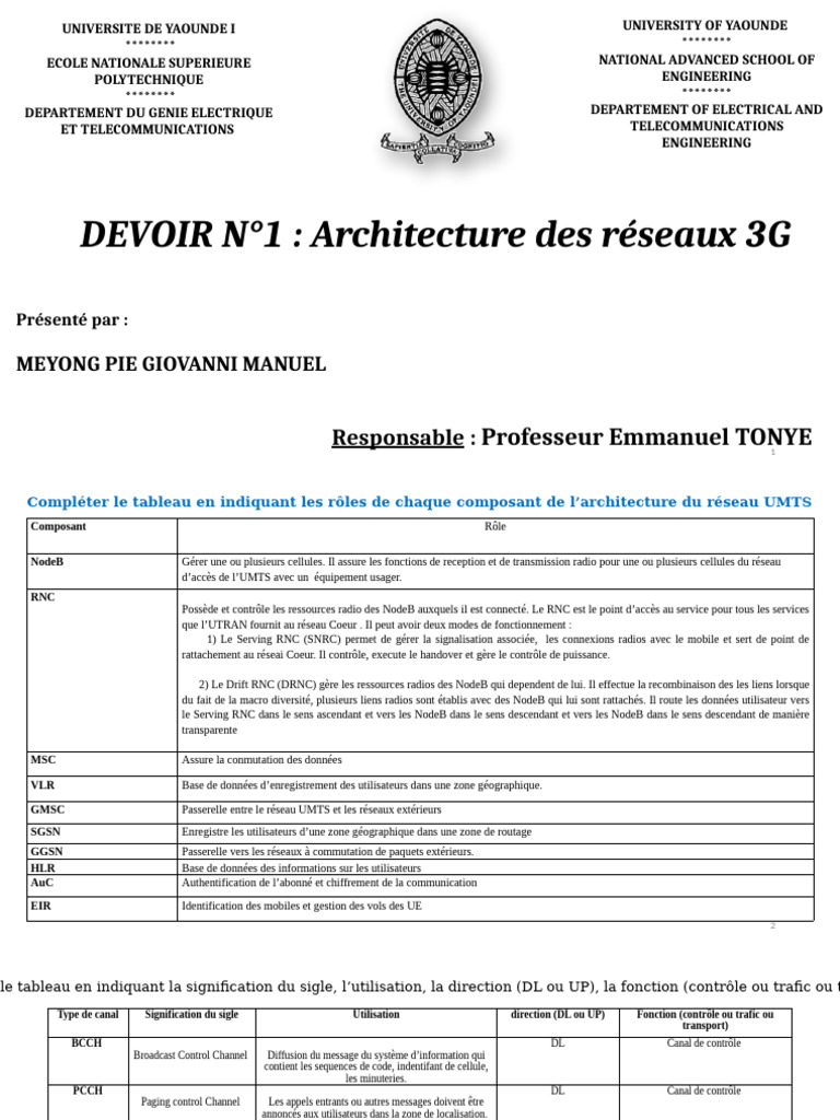 Architecture des réseaux UMTS et 3G | PDF | GSM | Réseau informatique