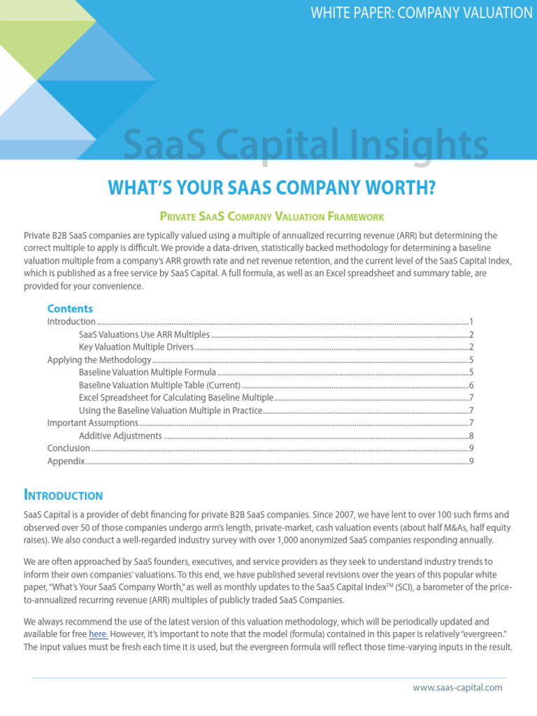 Whats-Your-SaaS-Company-Worth-2024-WS1 | PDF | Valuation (Finance) | Software As A Service