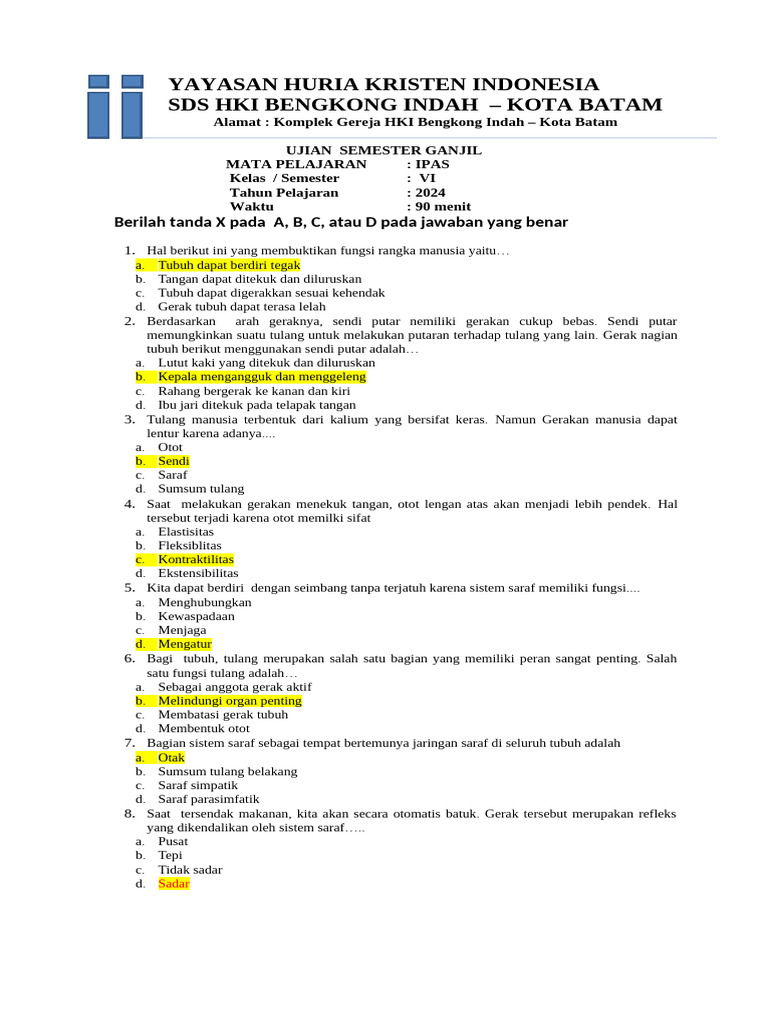 SAS 1 Kelas VI - IPAS FIX | PDF