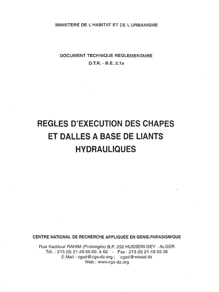 Règle d%u2019exécution des chapes et dalles a base de liants ...