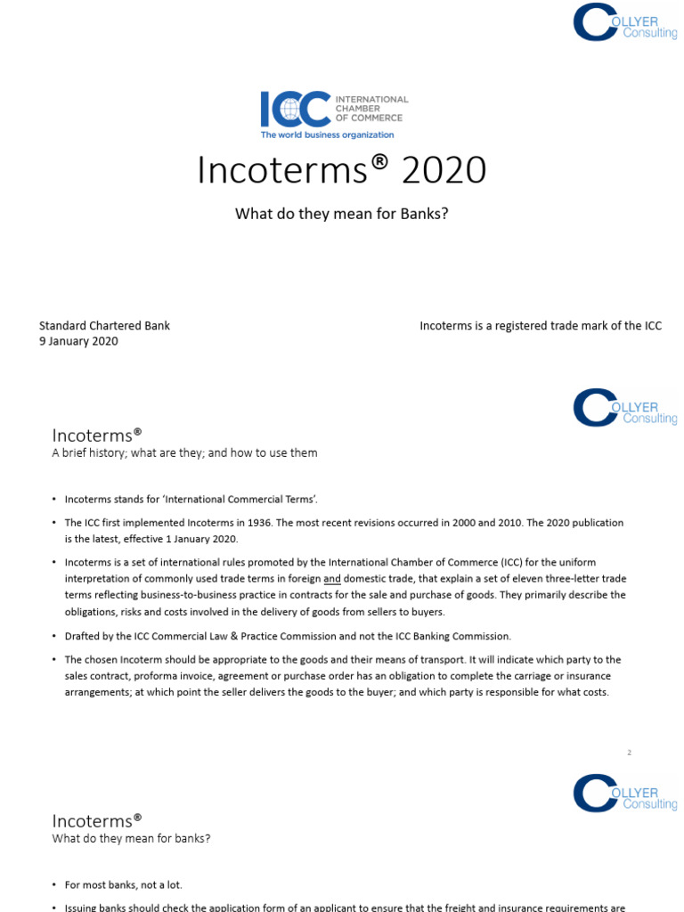 Incoterms 2020 Gary 9jan2020 | PDF | Supply Chain Management | Business Law