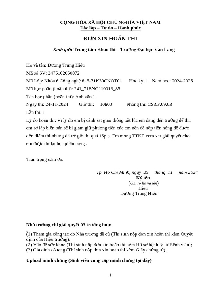 Don Xin Hoan Thi - 247502050072 - Duong Trung Hieu | PDF
