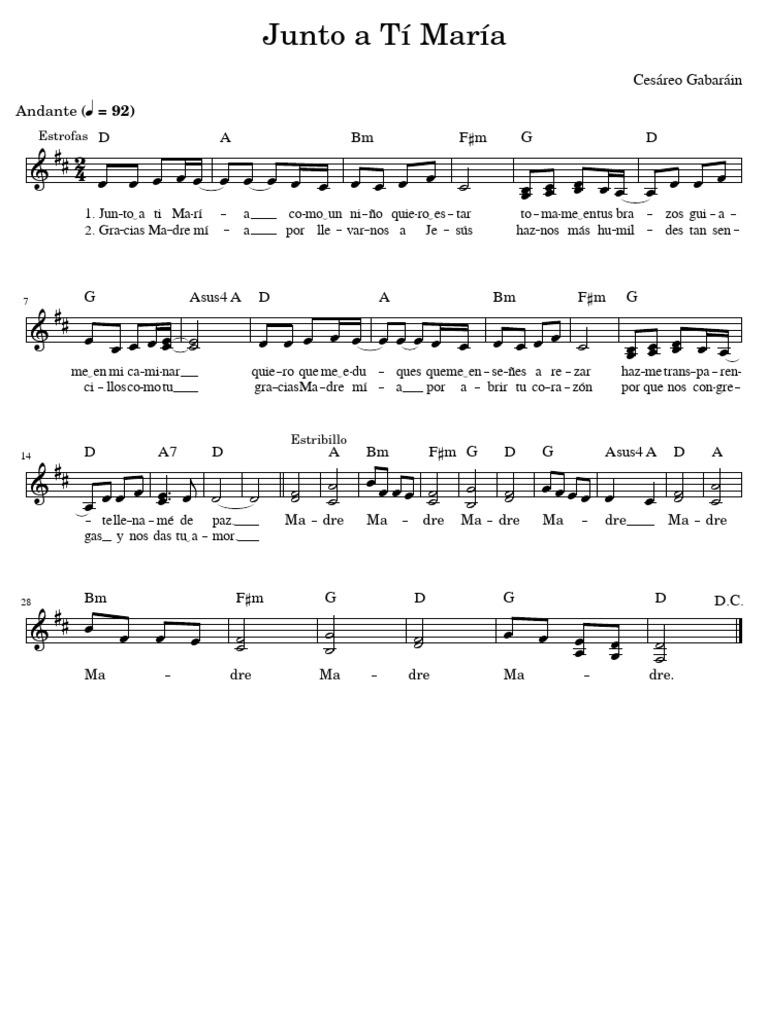 Junto A Ti Maria Cesareo Gabarain | PDF