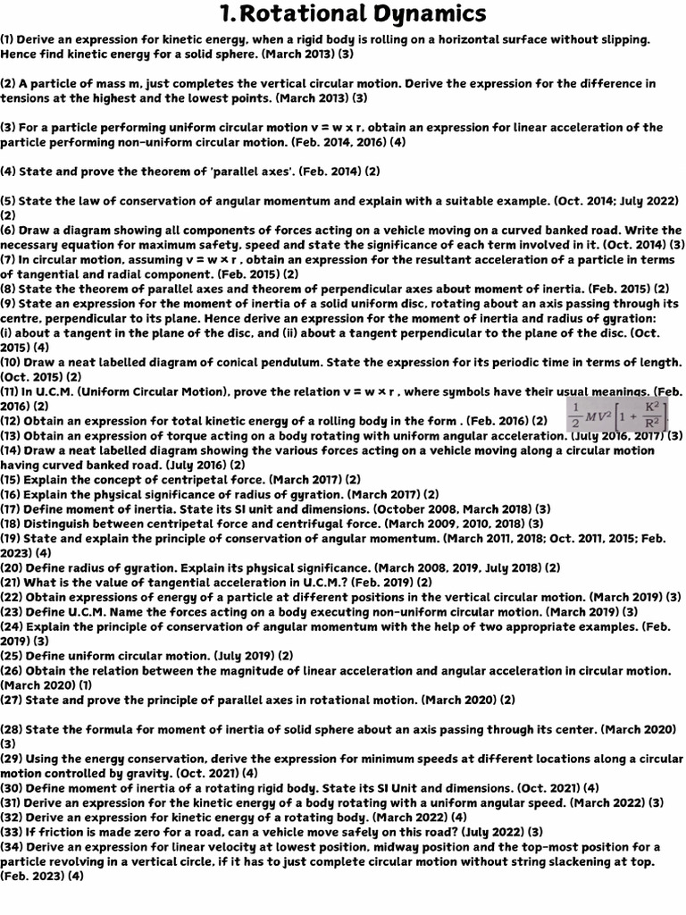 Rotational Dynamics | PDF