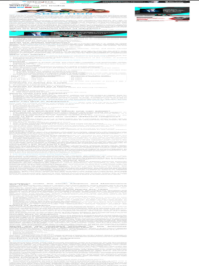 Adoption in India - Ipleaders | PDF | Legal Guardian | Adoption