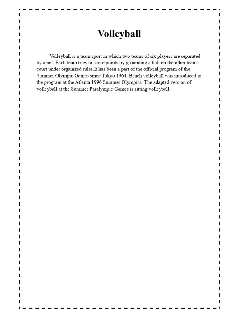 Volleyball | PDF | Volleyball | Sports