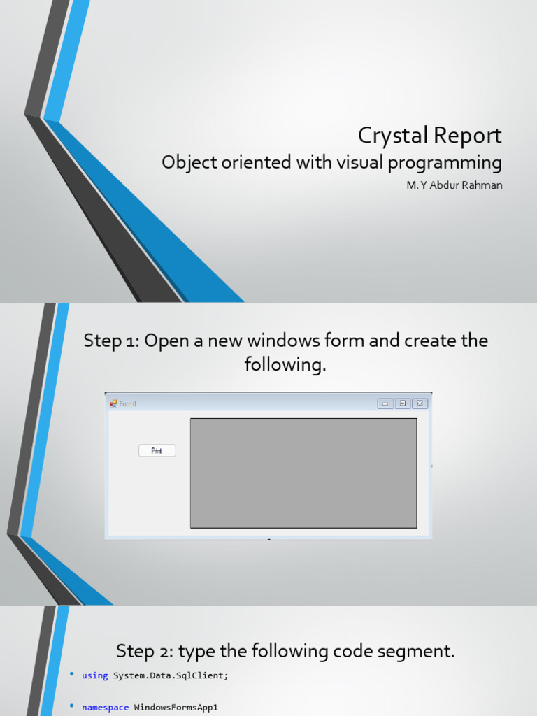 Lecture 11 - Crystal Report Application | PDF | Computer Science ...