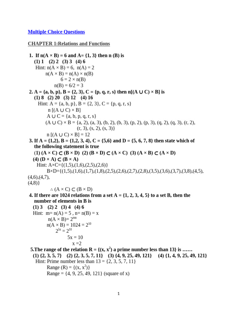 Multiple Choice Questions With Border | PDF | Discrete Mathematics ...