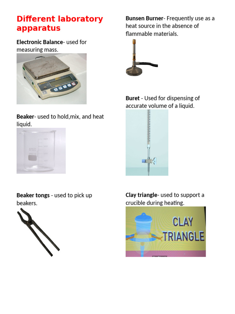Different Laboratory Apparatus | PDF