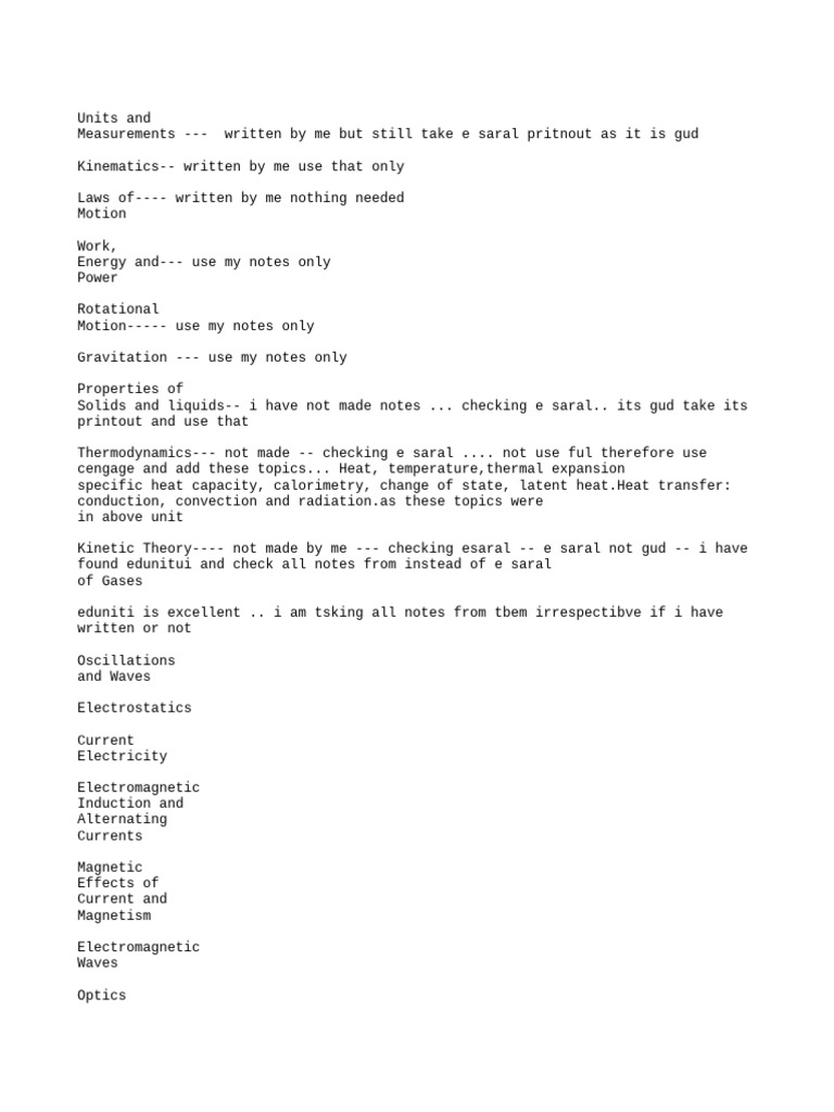 Phy CHP Checklist | PDF